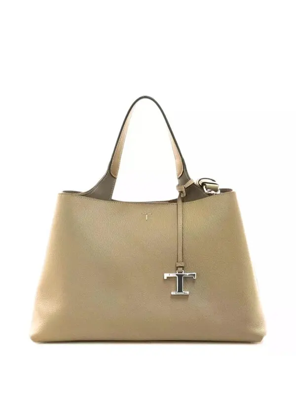 TOD'S T Timeless Leather Tote Bag - Neutrals