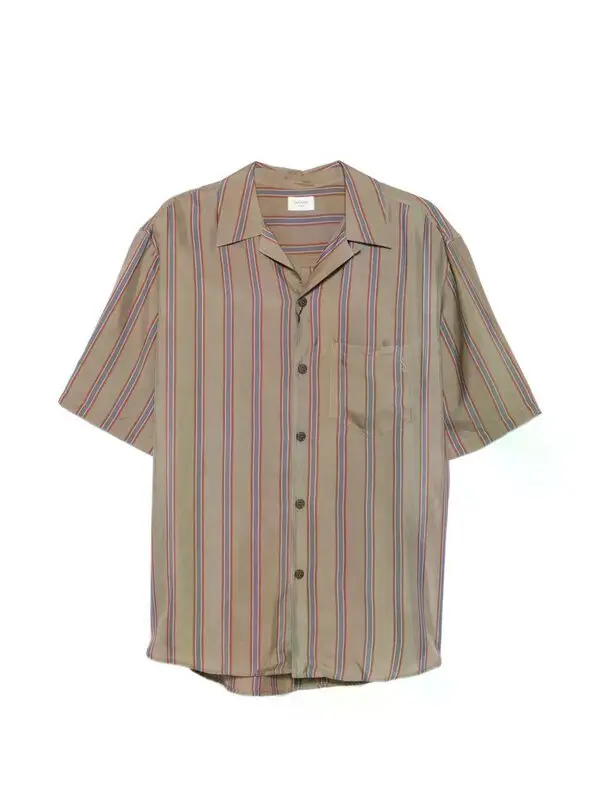 Saint Laurent Striped-pattern Chest-pocket Shirt - Neutrals