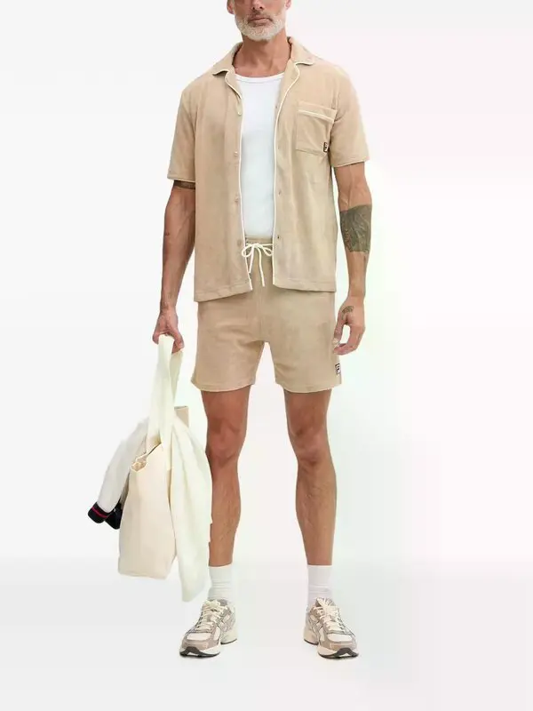 FILA Empoli Piping-detail Terry-cloth Shirt - Neutrals