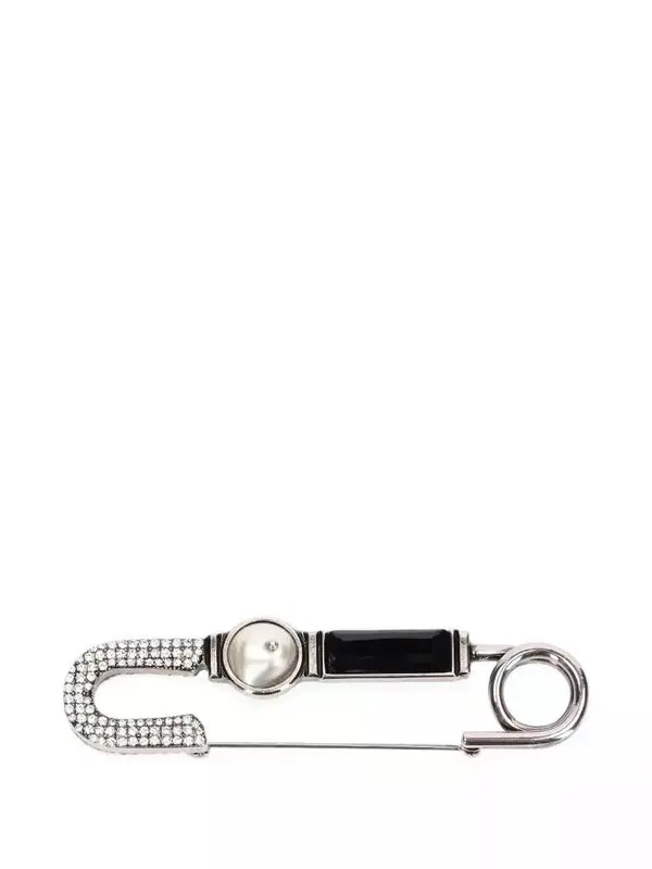 Ermanno Scervino Crystal-embellished Brooch - Silver