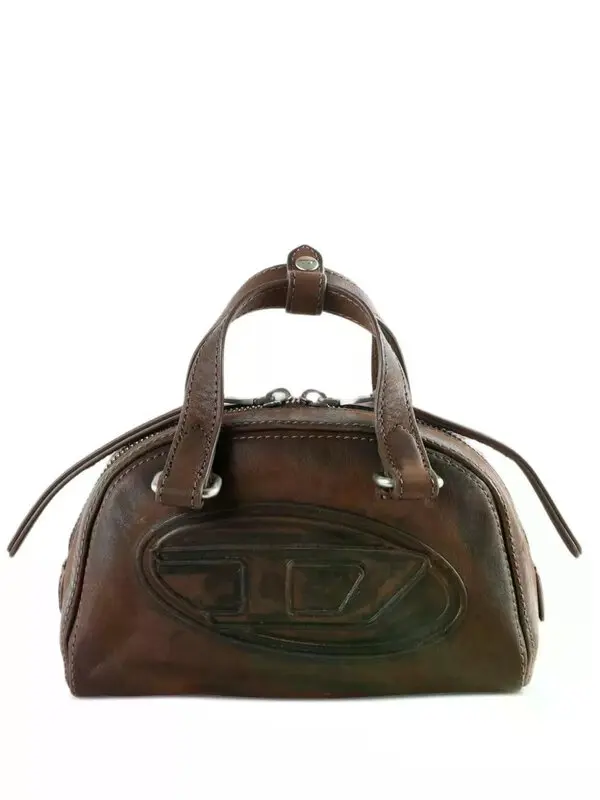 DIESEL® Oval D Leather Shoulder Bag - Brown