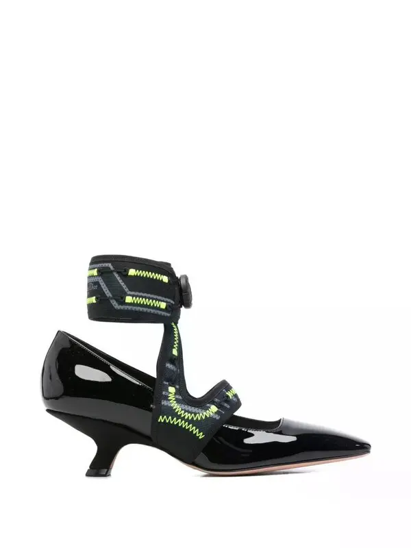 Dior Patent Leather Ankle-strap Pumps - Black