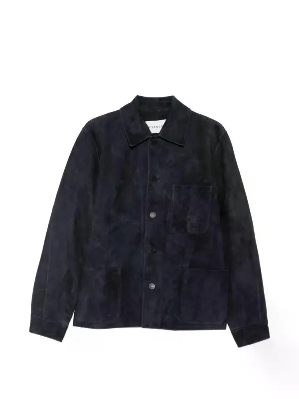 Givenchy Sheepskin Patch-pocket Overshirt - Blue