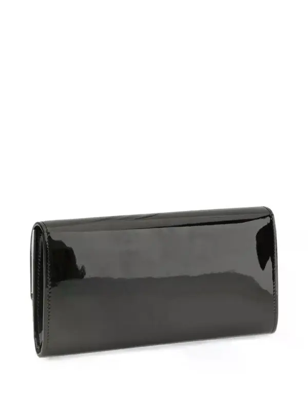 JIMMY CHOO Emmie Patent-leather Clutch Bag - Black