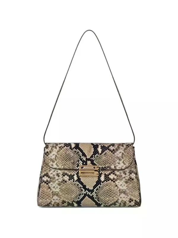Victoria Beckham Dorian Trapeze Snake-print Shoulder Bag - Neutrals