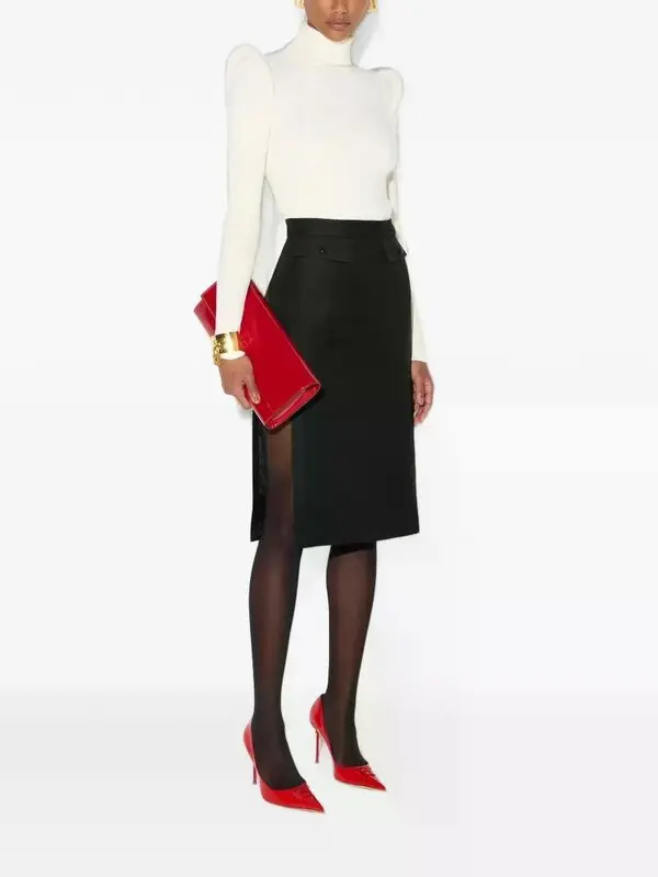 Elisabetta Franchi Knit Turtleneck Top With 3d Details