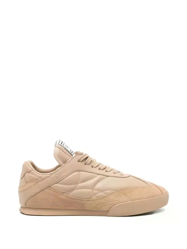 Chloé Kick Panelled Lace-up Sneakers - Neutrals