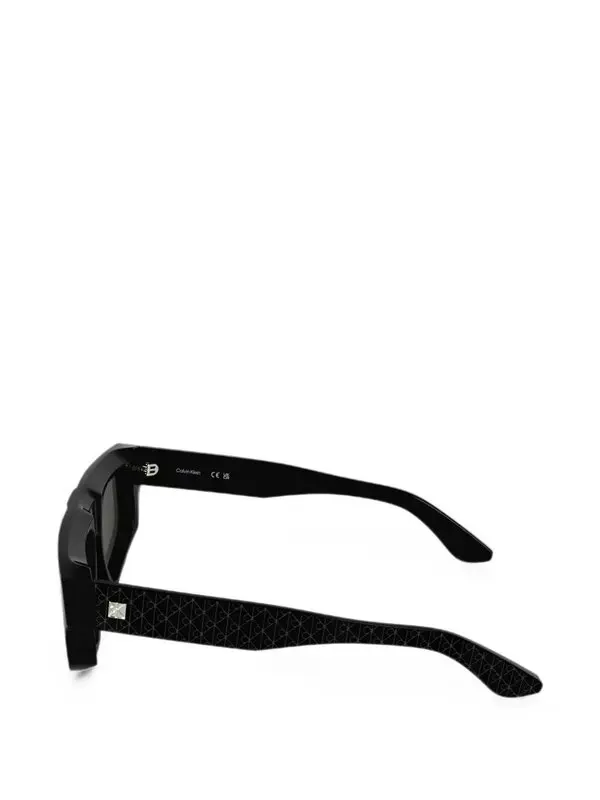 Calvin Klein Monogram-pattern Geometric-frame Sunglasses