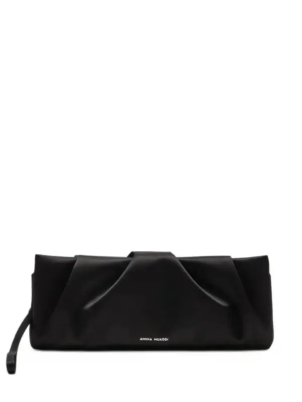 Amina Muaddi Vittoria Satin Clutch Bag