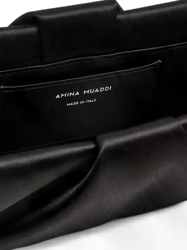 Amina Muaddi Vittoria Satin Clutch Bag