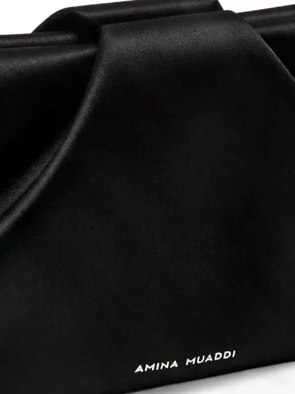 Amina Muaddi Vittoria Satin Clutch Bag