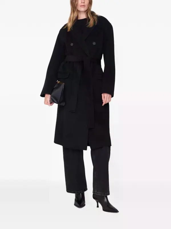 ANINE BING Sana Coat Cashmere Blend - Black