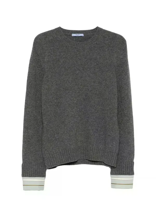 Prada Wool And Cashmere Crew-neck Sweater - Grey