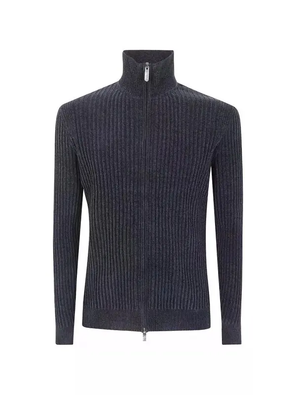 RRD Rave Ribbed-knit Zip-up Sweater - Blue