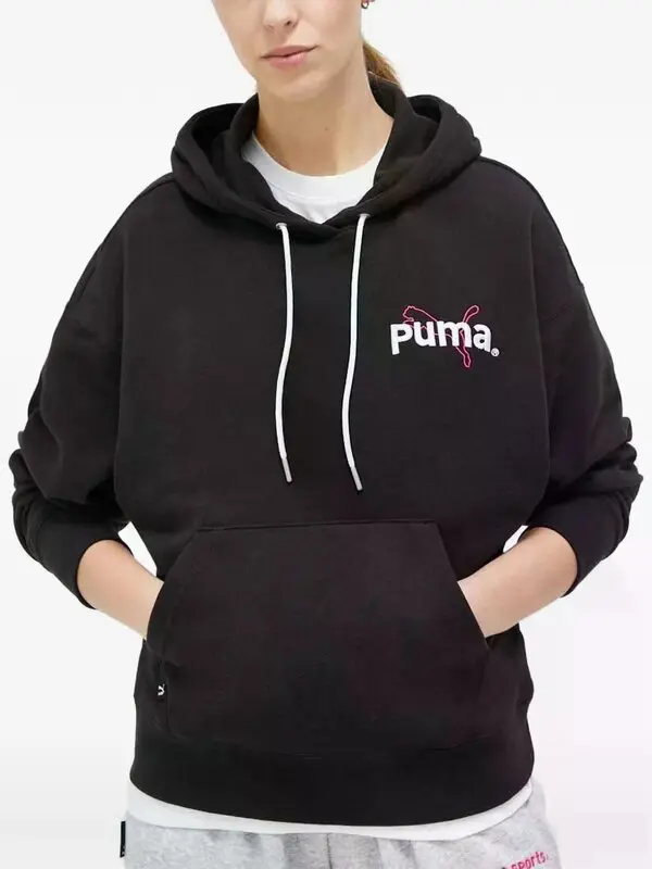 PUMA Logo Embroidered Hoodie - Black