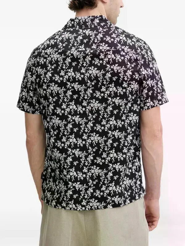 Michael Kors Floral-print Linen Camp Shirt