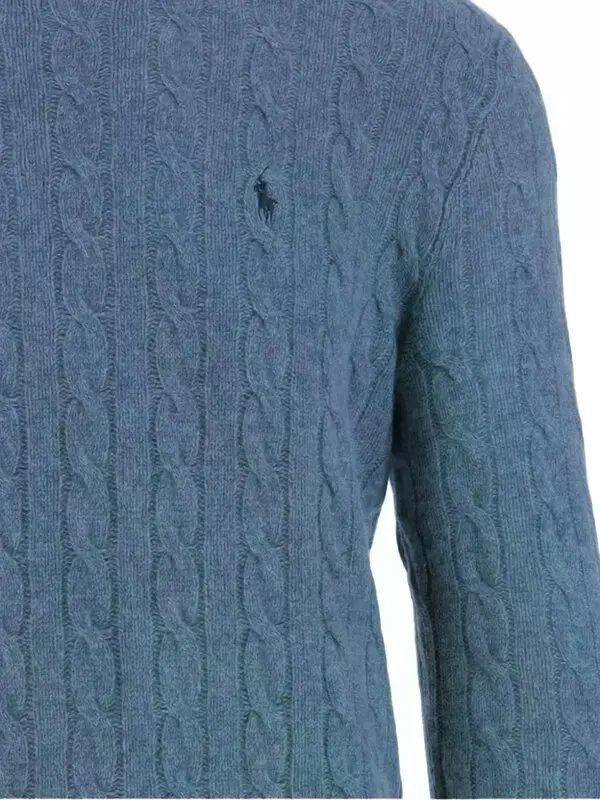 Polo Ralph Lauren Cable-knit Embroidered-logo Wool Sweater