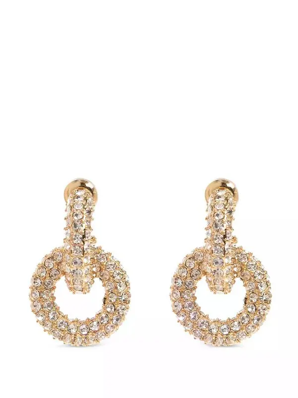 SELF-PORTRAIT Crystal-embellished Hoop Earrings - Gold
