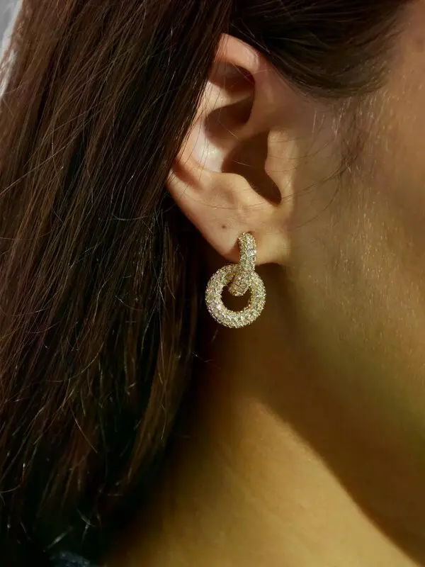 SELF-PORTRAIT Crystal-embellished Hoop Earrings