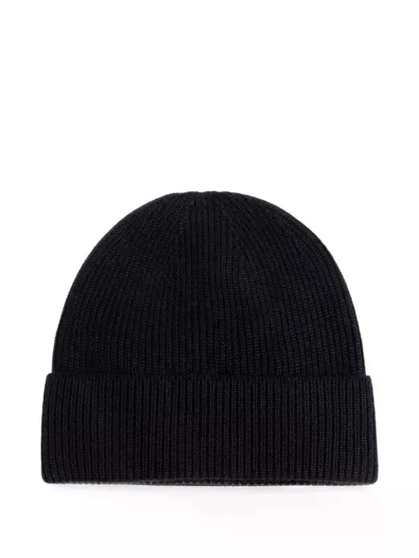 Brioni Logo-patch Ribbed-knit Beanie Hat