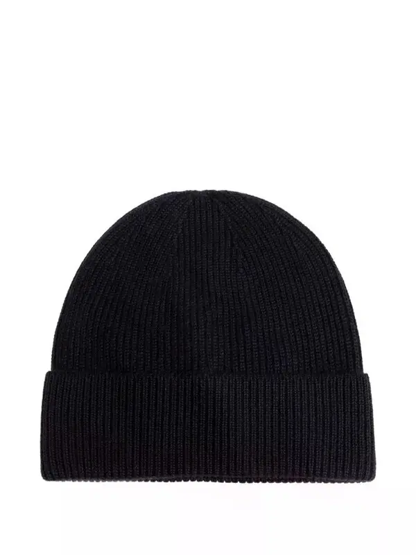 Brioni Ribbed-knit Beanie Hat With Logo Patch