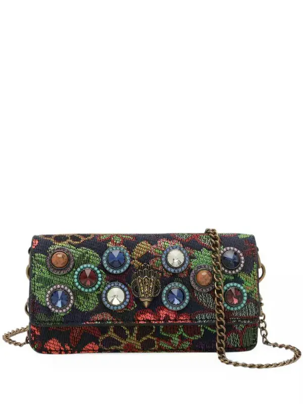 Kurt Geiger Shoreditch Floral-jacquard Long Crossbody Bag - Blue