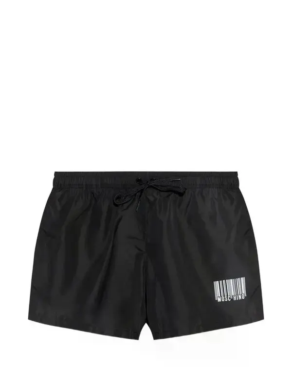 Moschino Barcode-print Swim Shorts - Black