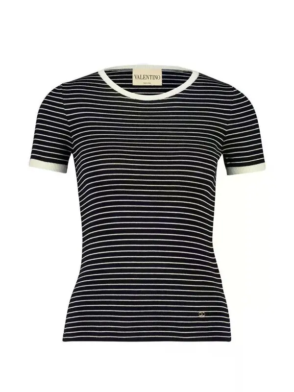 Valentino Garavani Vlogo Signature Striped T-shirt - Blue