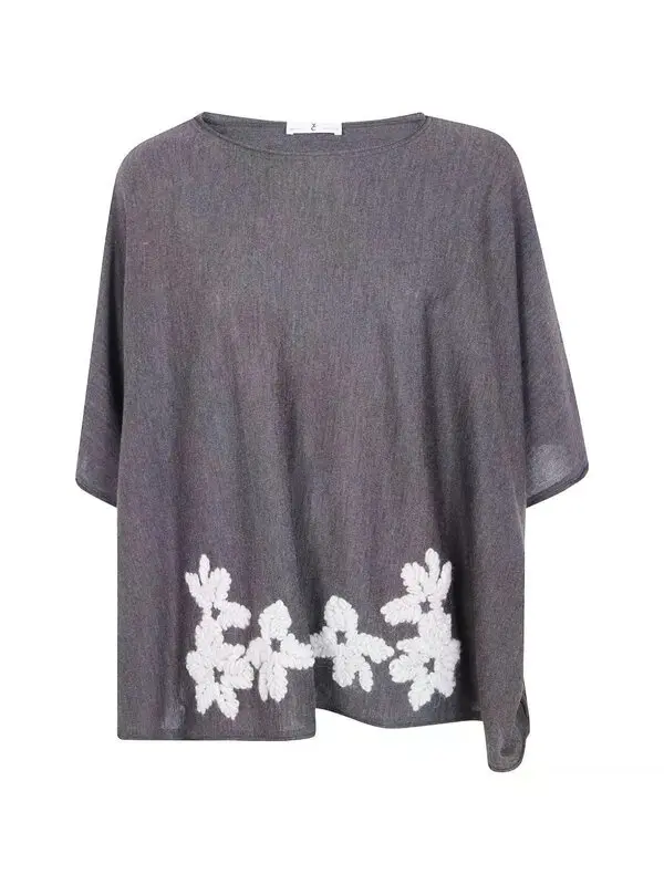 WHYCI Floral Embroidered Wool Cape