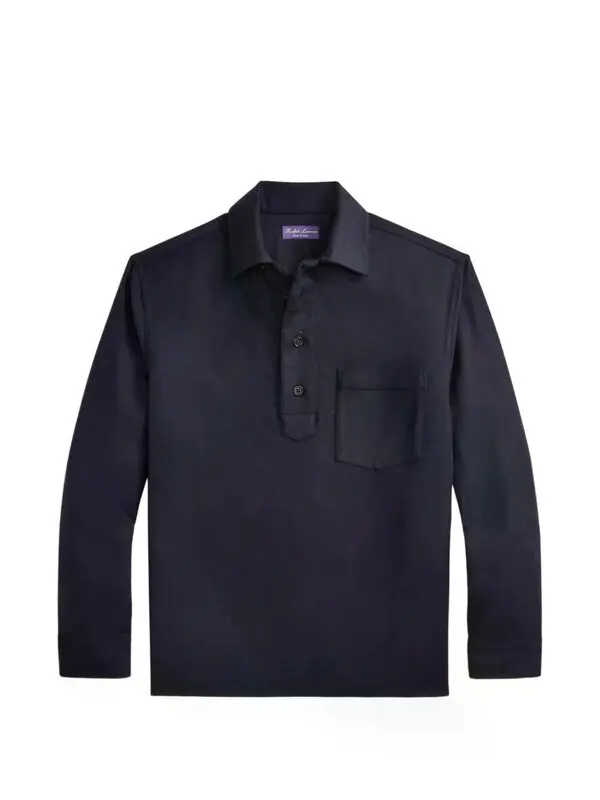 Ralph Lauren Purple Label Russel Long-sleeved Polo Shirt - Blue