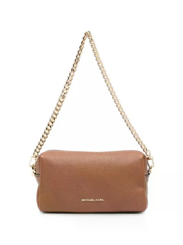 Michael Kors Small Bryant Logo-plaque Pebbled'leather Mini Bag - Brown