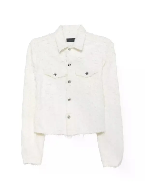 HAIKURE Cherry Fur-textured Denim Jacket - White