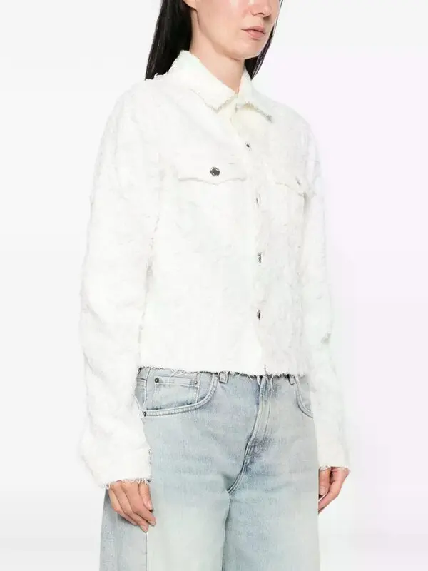 HAIKURE Cherry Fur-textured Denim Jacket