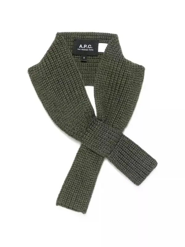 A.p.c. Luna Ribbed-knit Scarf - Green