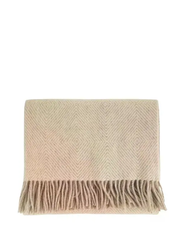 Fabiana Filippi Geometric Jacquard Fringed Throw - Neutrals