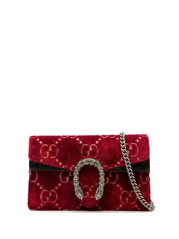 Gucci 2016-2026 Mini Gg Velvet Dionysus Crossbody Bag - Red