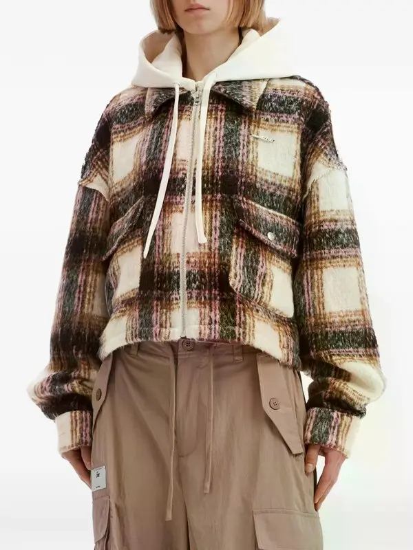 Izzue Check-pattern Hooded Jacket