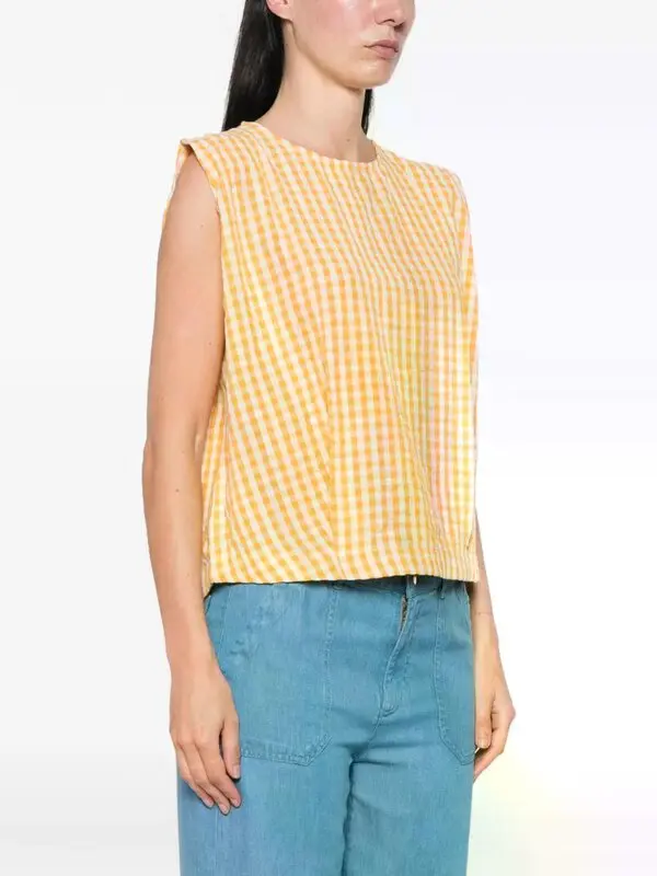 MAISON123 Doree Gingham Sleeveless Top