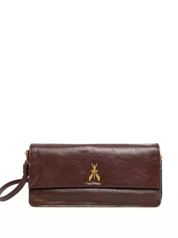 Patrizia Pepe Fly Logo Calf Leather Clutch Bag