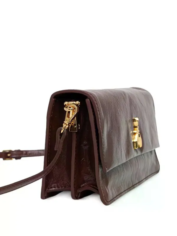 Patrizia Pepe Fly Logo Calf Leather Clutch Bag