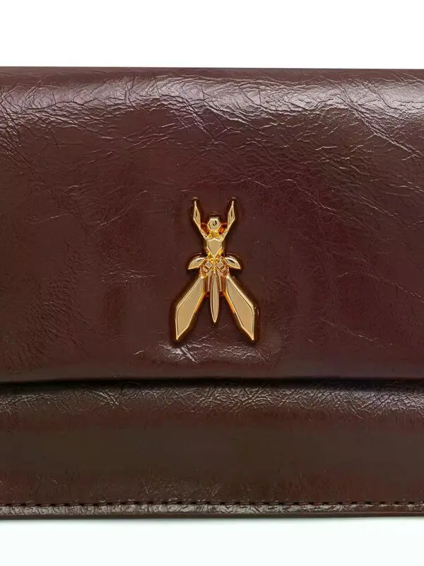 Patrizia Pepe Fly Logo Calf Leather Clutch Bag
