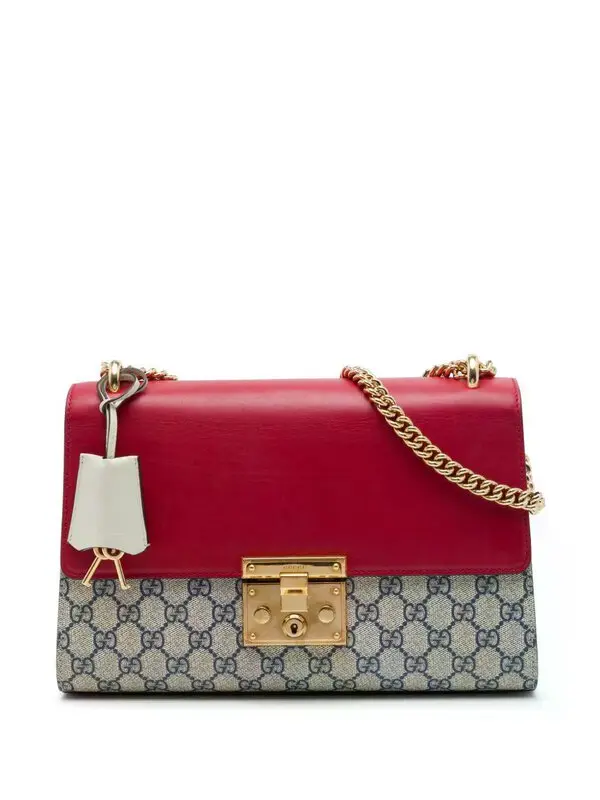 Gucci 2016-2026 Medium Gg Supreme Padlock Shoulder Bag - Red