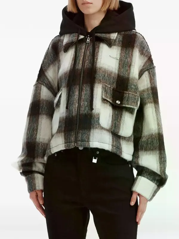 Izzue Check-pattern Hooded Jacket