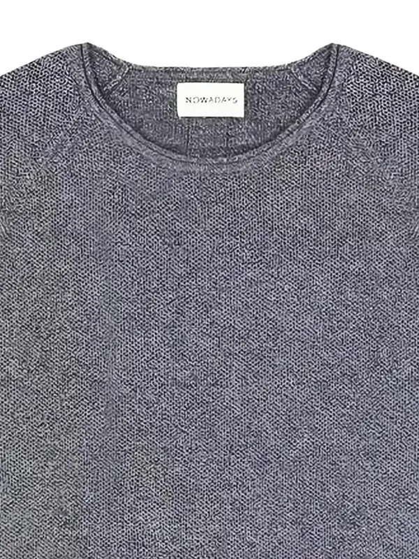 NOWADAYS Honeycomb Knit Crew Neck Sweater With Raglan Sleeves