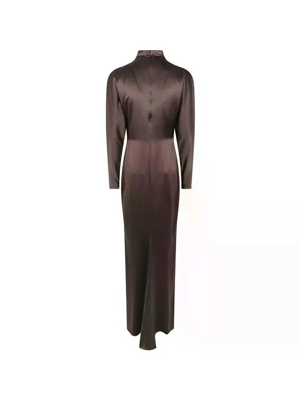 Max Mara Satin-finish Long-sleeve Maxi Dress