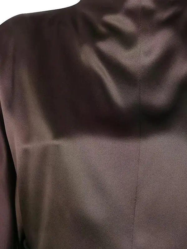 Max Mara Satin-finish Long-sleeve Maxi Dress