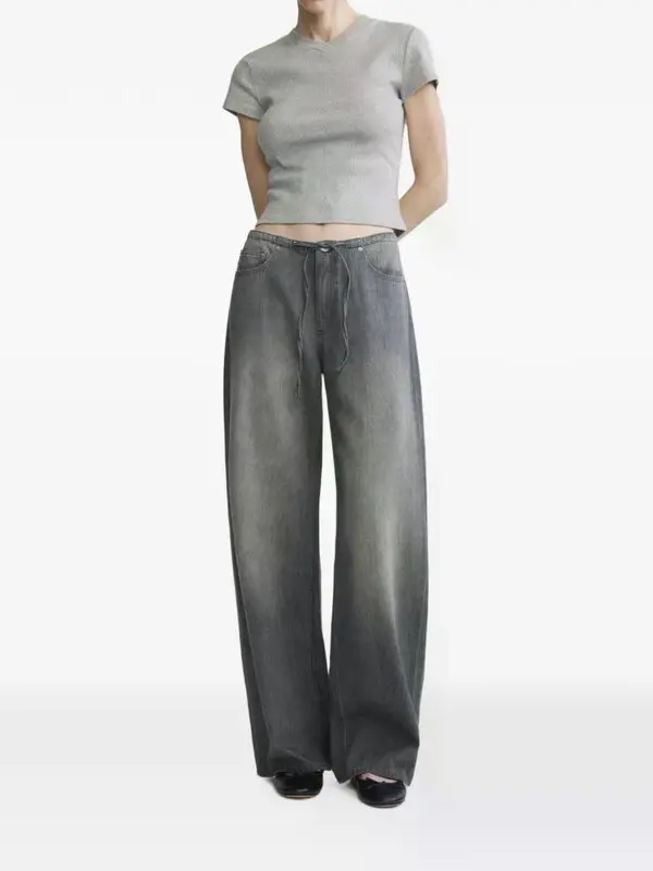 DL1961 Sienna Drawstring Wide-leg Jeans - Grey