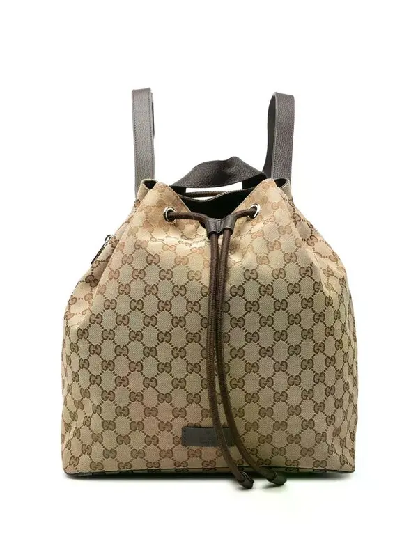Gucci Gg Canvas Drawstring Backpack