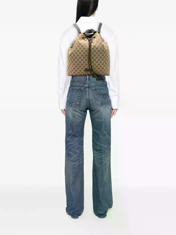 Gucci Gg Canvas Drawstring Backpack