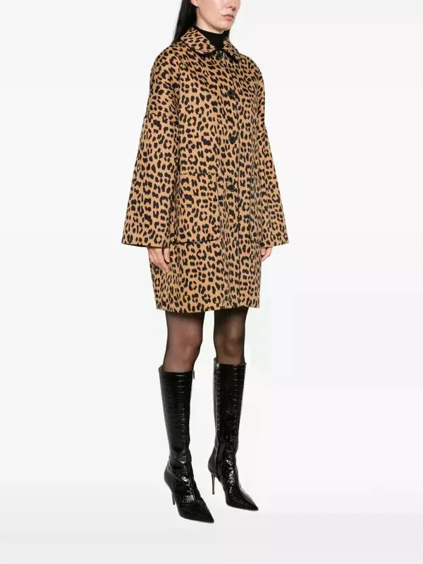 SEMICOUTURE Leopard Print Button-up Coat